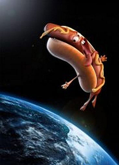 happy dog seeks to explain the origins of the universe over hot dogs ...